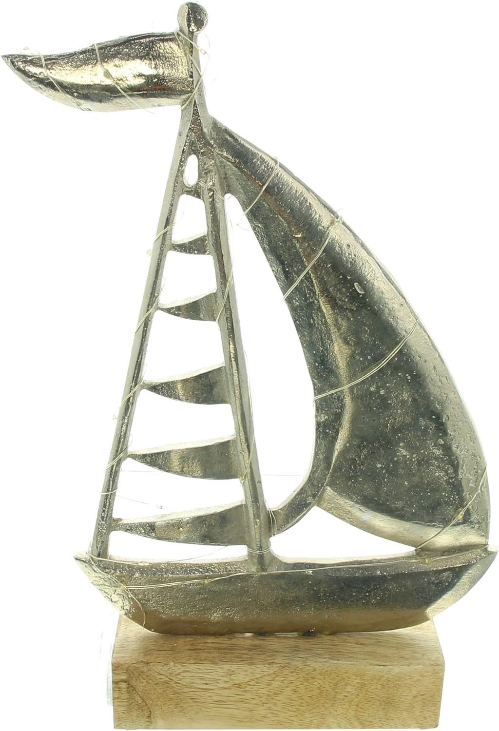Dekoleidenschaft Led Dekofigur Boot Sail Aus Aluminiumguss
