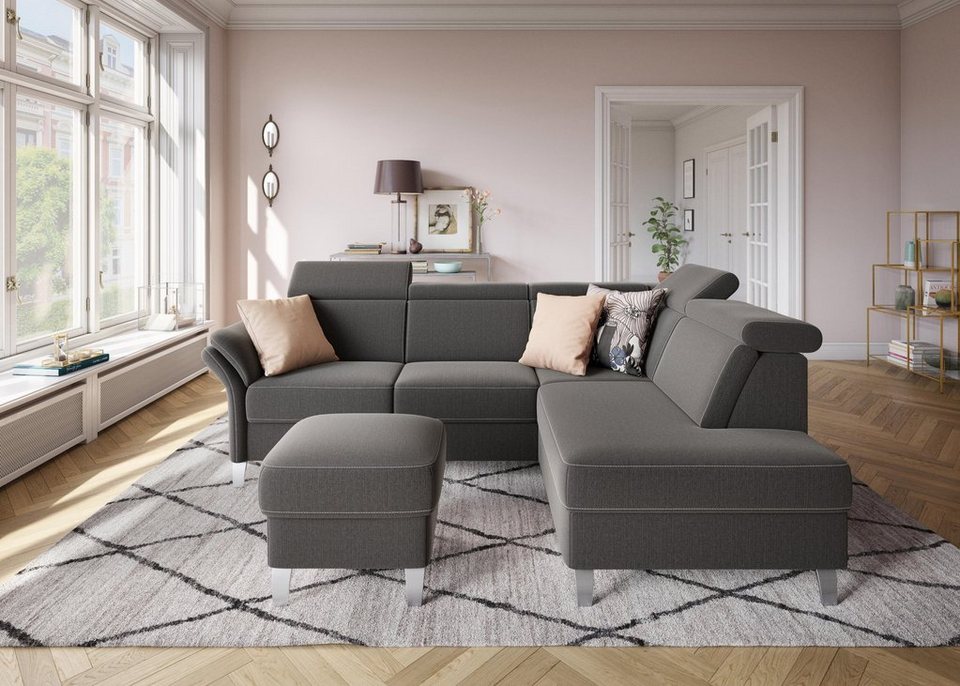 Sitandmore Ecksofa Vincenzo L Form Inklusive Kopfteilverstellung