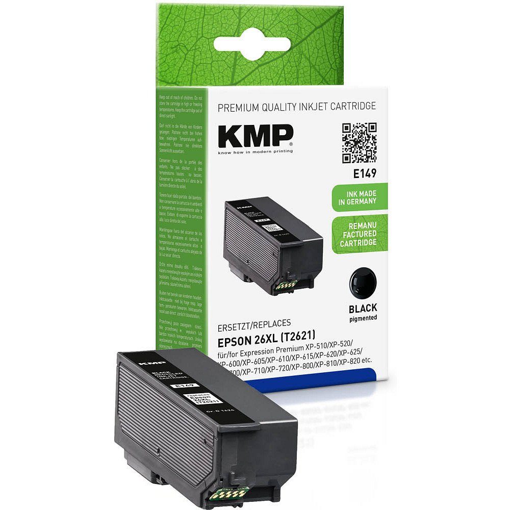 KMP 1 Tinte E149 ERSETZT 26XL / T2621 - black Tintenpatrone (1 Farbe, 1-tlg)