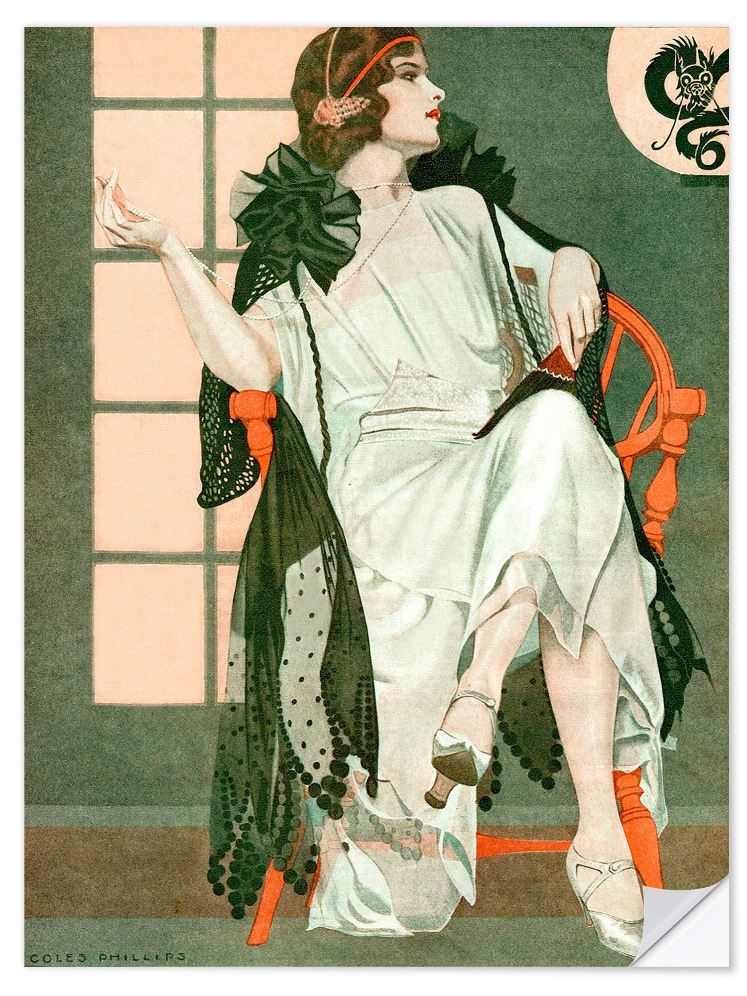 Posterlounge Wandfolie Clarence Coles Phillips Dame Beim Schreiben