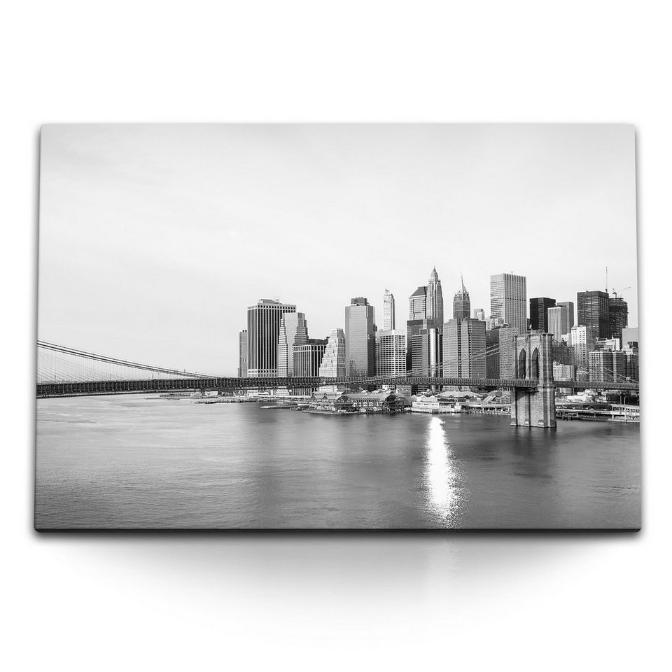 Sinus Art Leinwandbild 120x80cm Wandbild Auf Leinwand New York Brooklyn