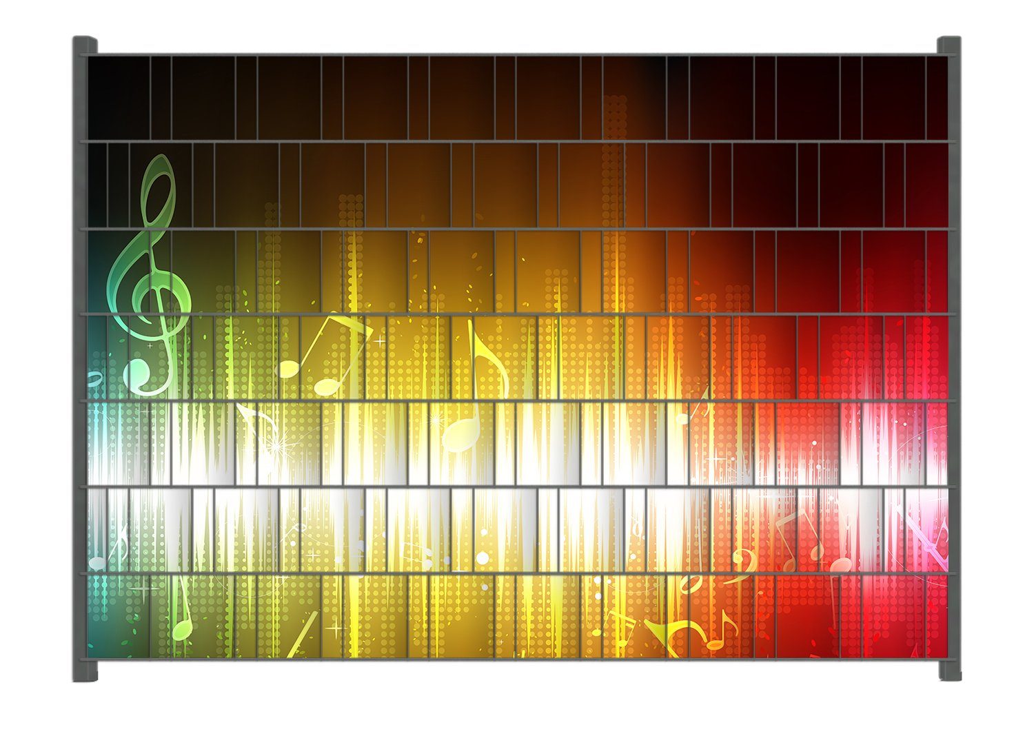 Wallario Sichtschutzstreifen Blau Gelbe Noten Der Musik Für