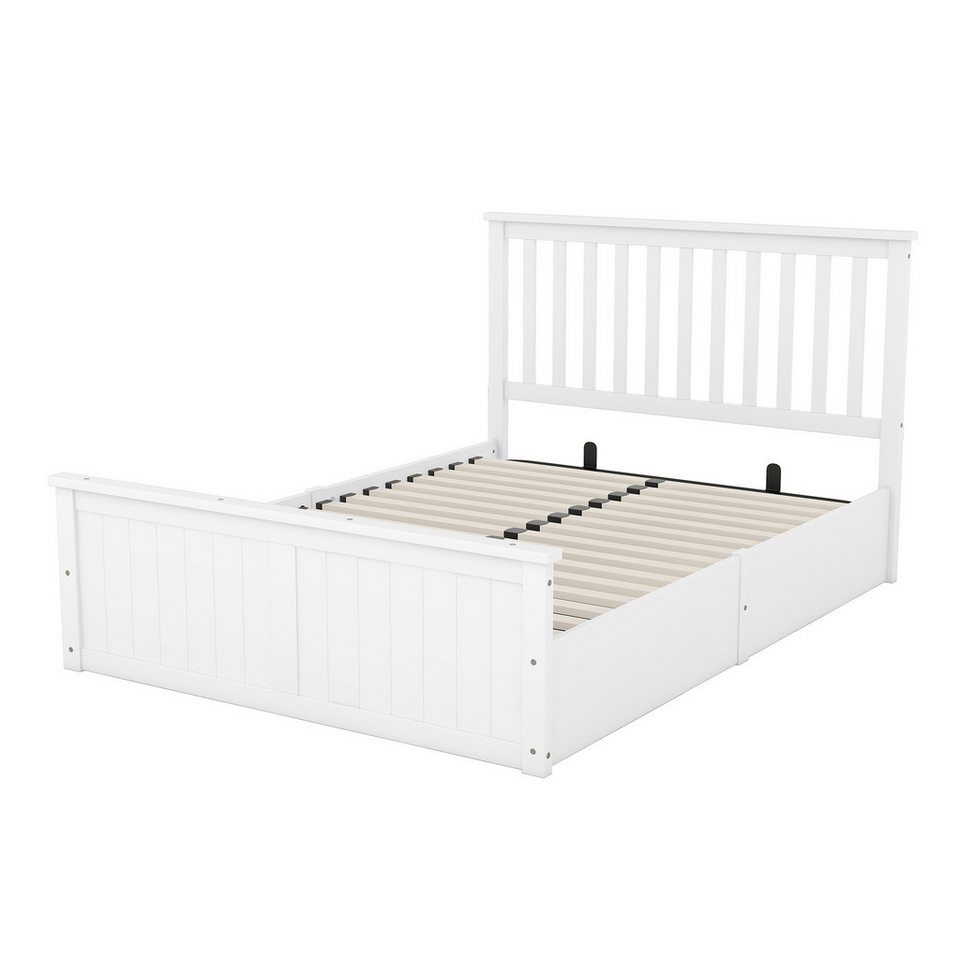 Welikera Stauraumbett 140x200cm Holzbett Doppelbett Mit Lattenrost Und