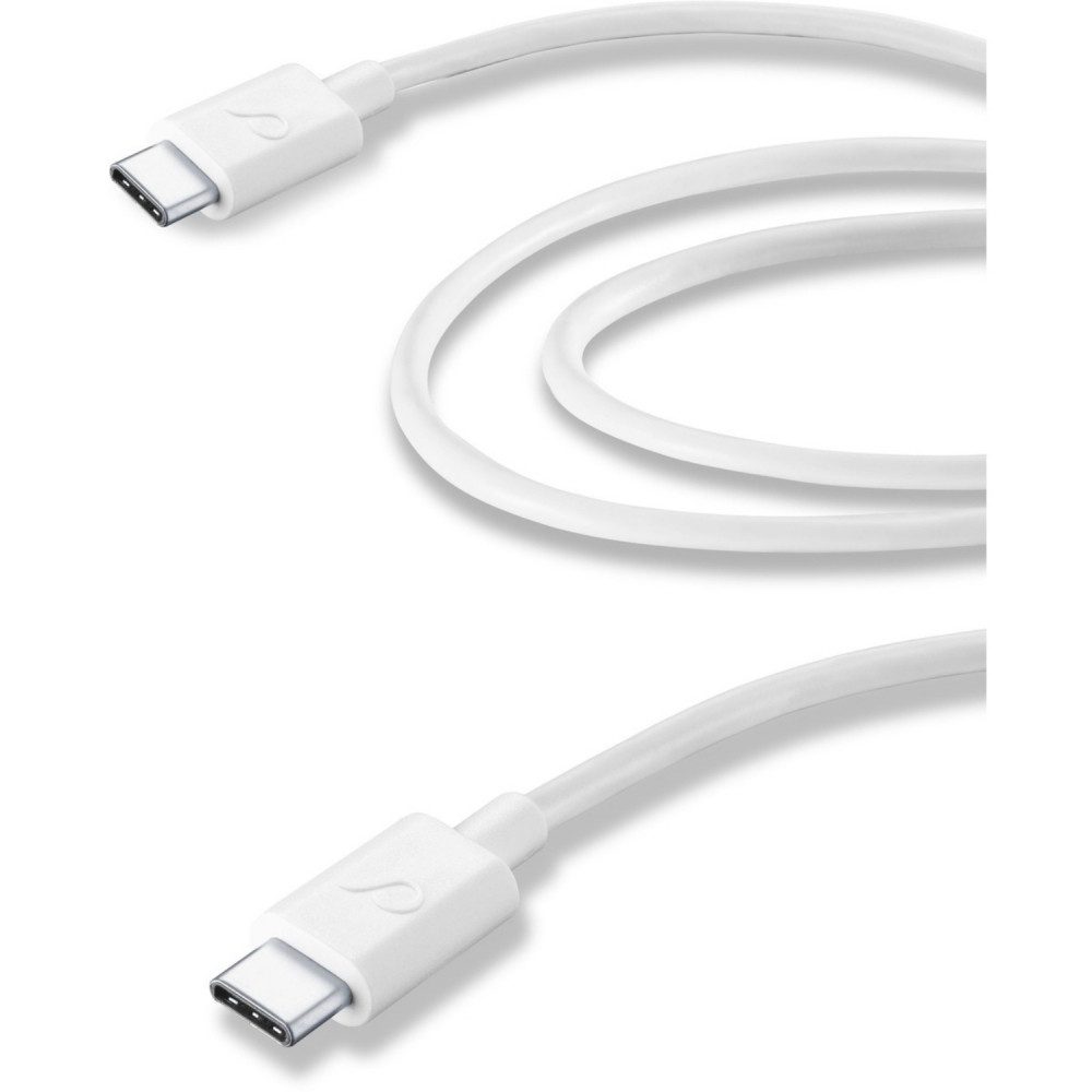 Cellularline USB C Ladekabel 2m weiß für Lade- und Datenübertragung. Elektro-Adapter USB Type-C ...