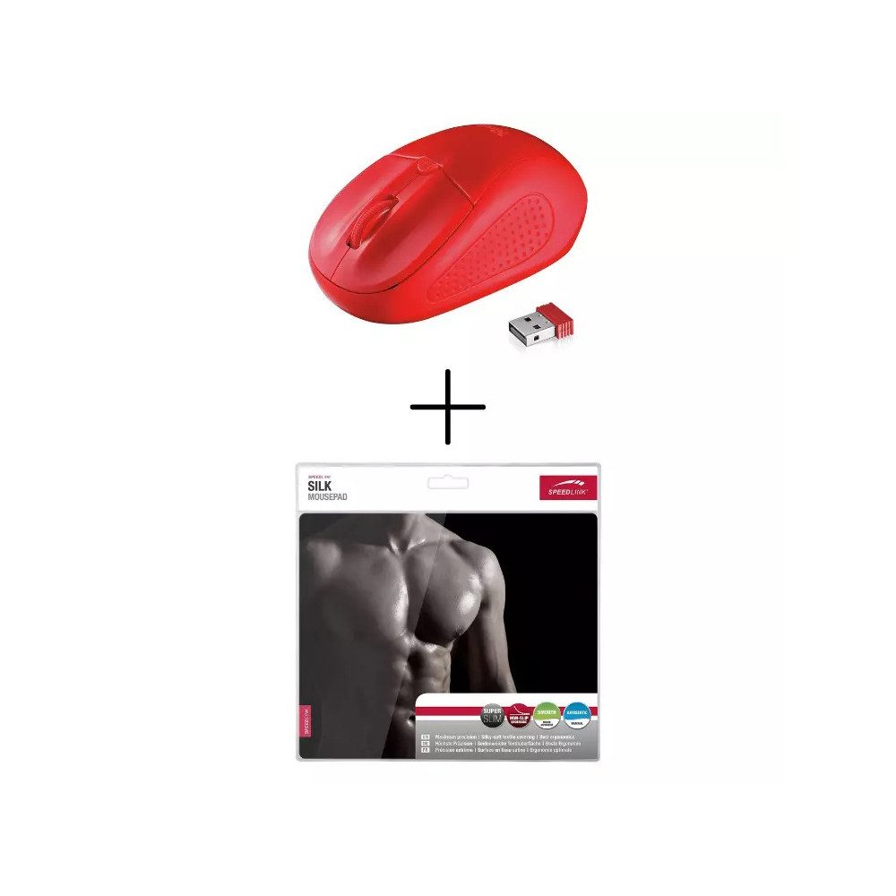 Speedlink Silk Mousepad + Kabellose Optische Maus Trust Maus- und Mauspad-Set, (Maus+Mousepad, 2 ...