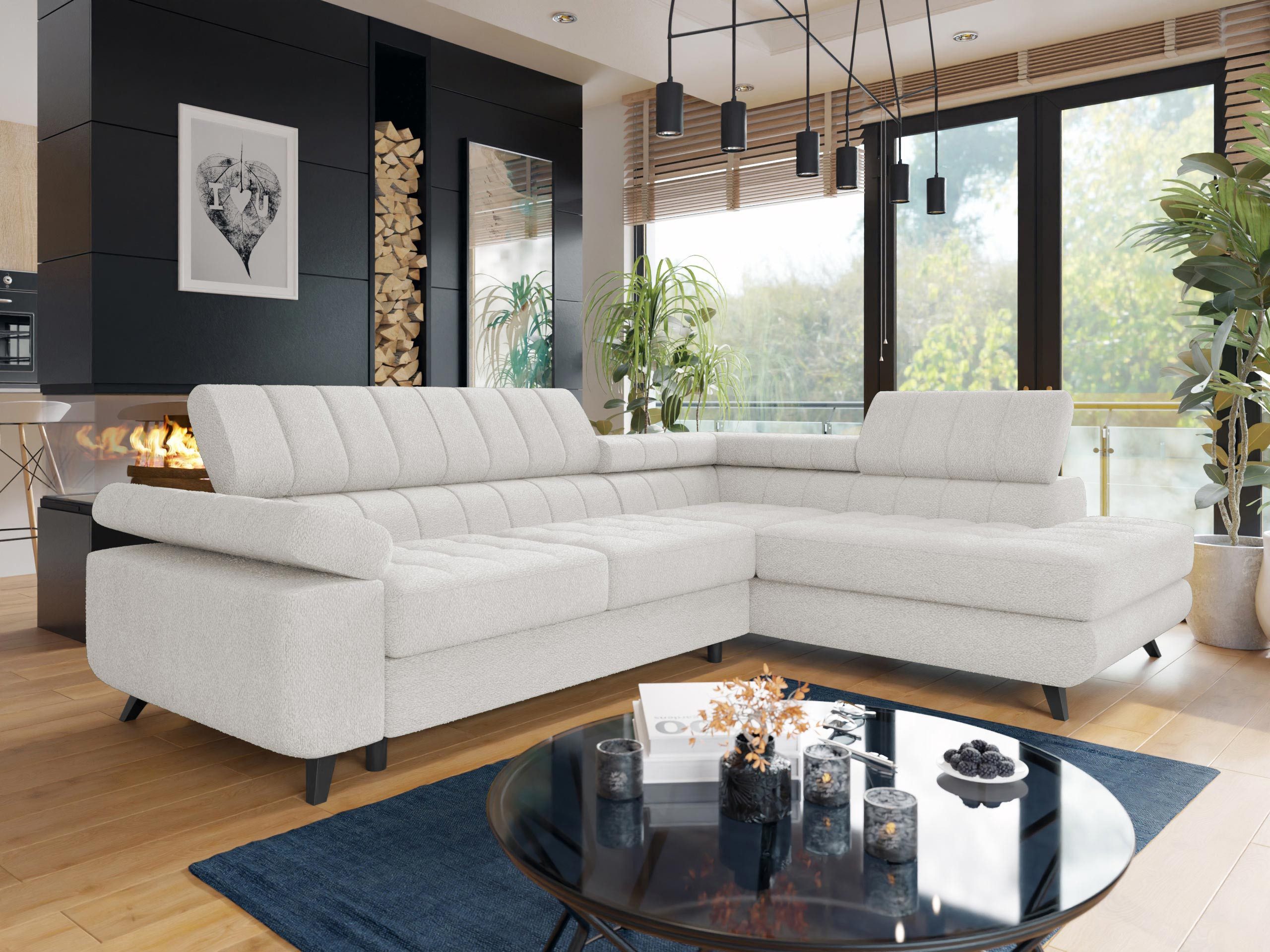 MIRJAN24 Ecksofa Nord Premium, mit Schlaffunktion und Bettkasten, L ...