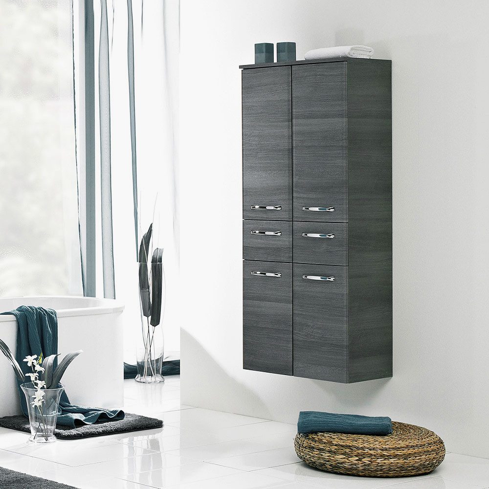 Lomadox Hochschrank Alina 66 Badezimmer Highboard Midischrank In