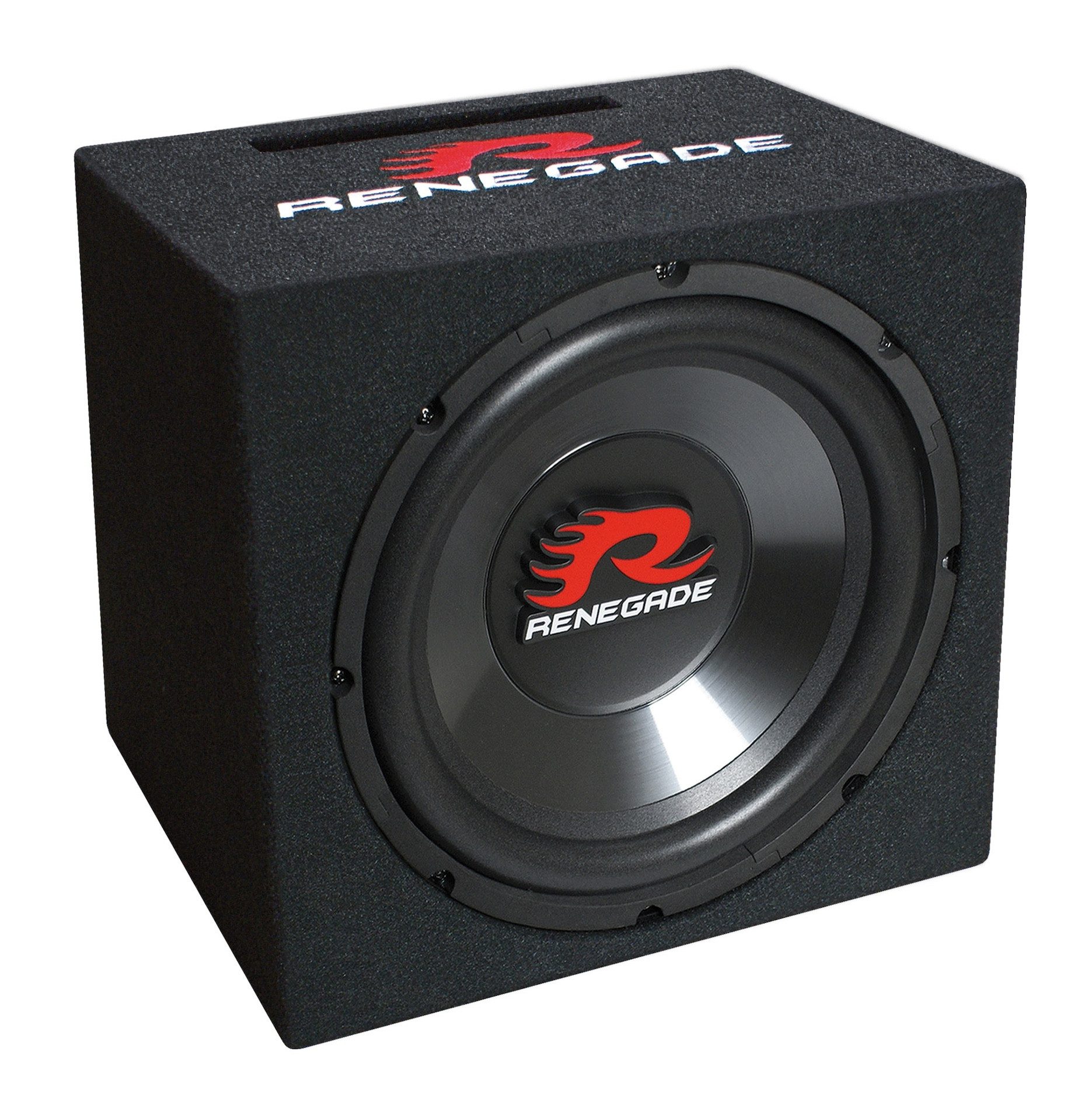 Renegade RENEGADE Bassreflex-Gehäusesub RXV1000 Auto-Subwoofer (250 W), Belastbarkeit 500 Watt Max.