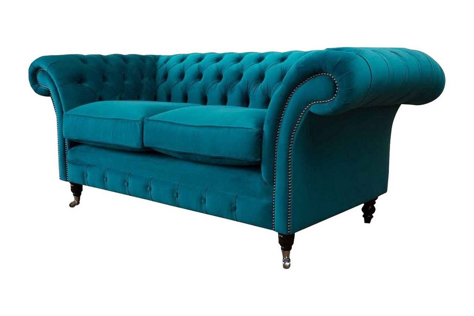 Jvmoebel Sofa Chesterfield 2 Sitzer Couch Polster Sitz Textil Stoff