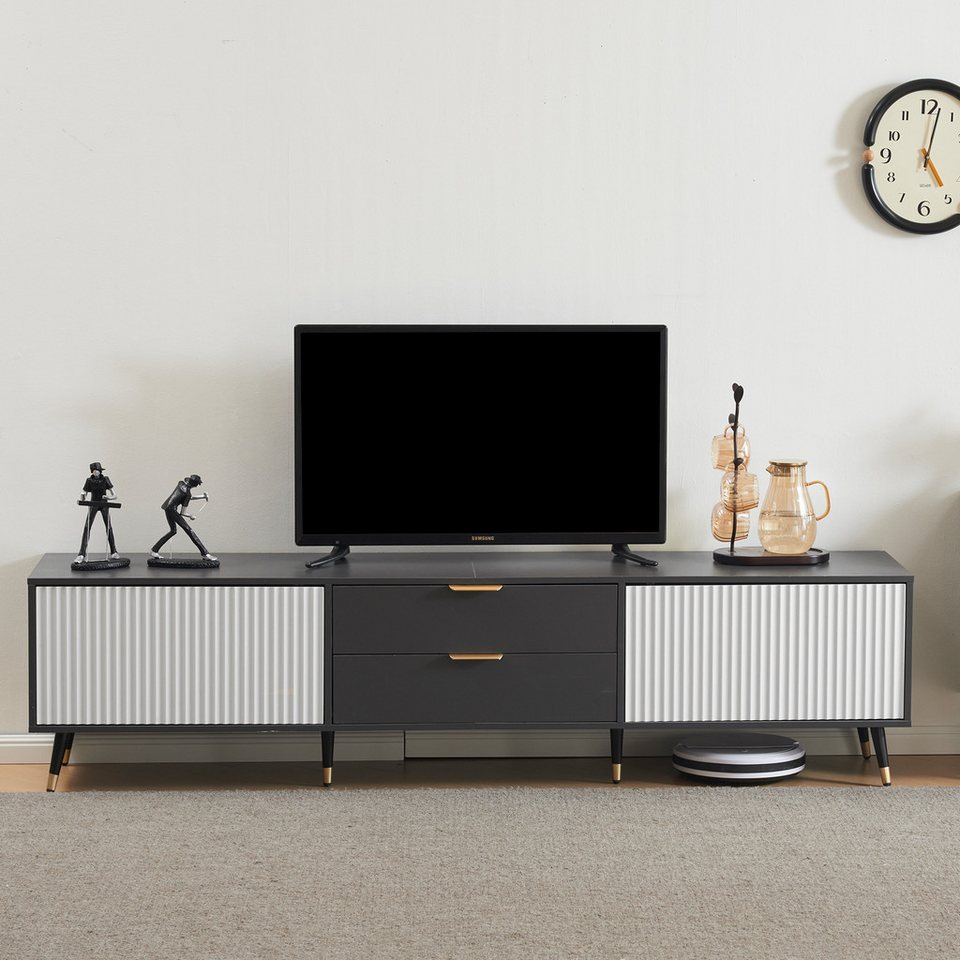 Modfu Lowboard Fernsehtisch Tv Board Tv Kommode 1 St 2 Schubladen