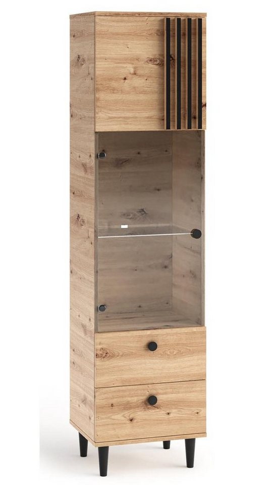 Beautysofa Standvitrine L5 Mit 2x Türen Mit Lamellen Mit Led