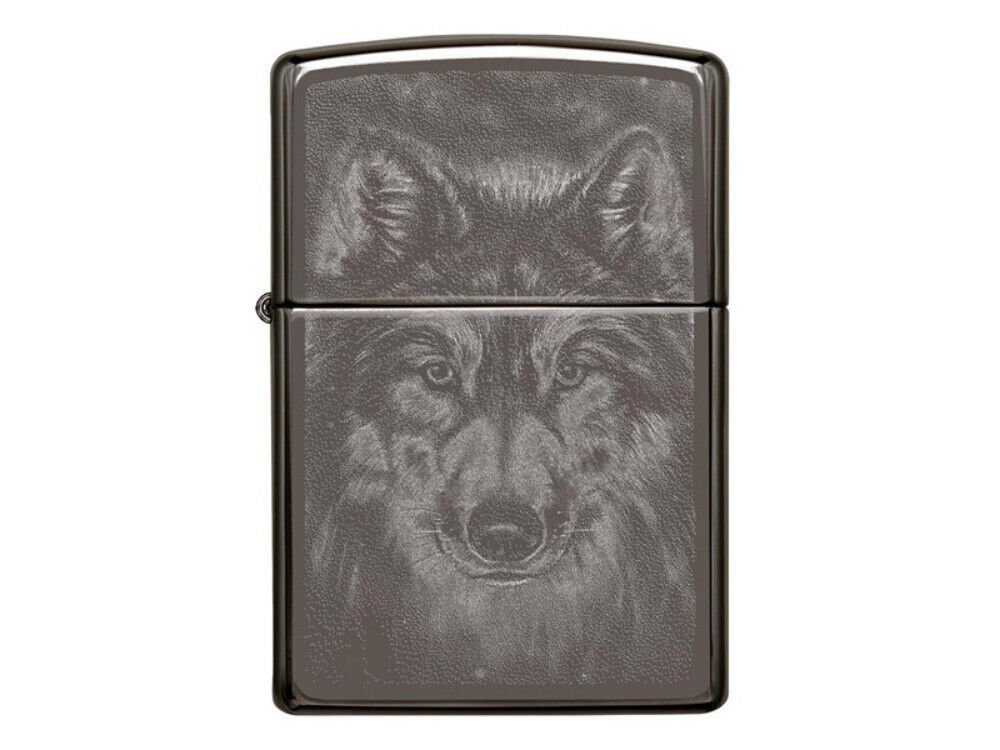 Westernlifestyle Feuerzeug Zippo Wolf Design - Black Ice in Zippobox