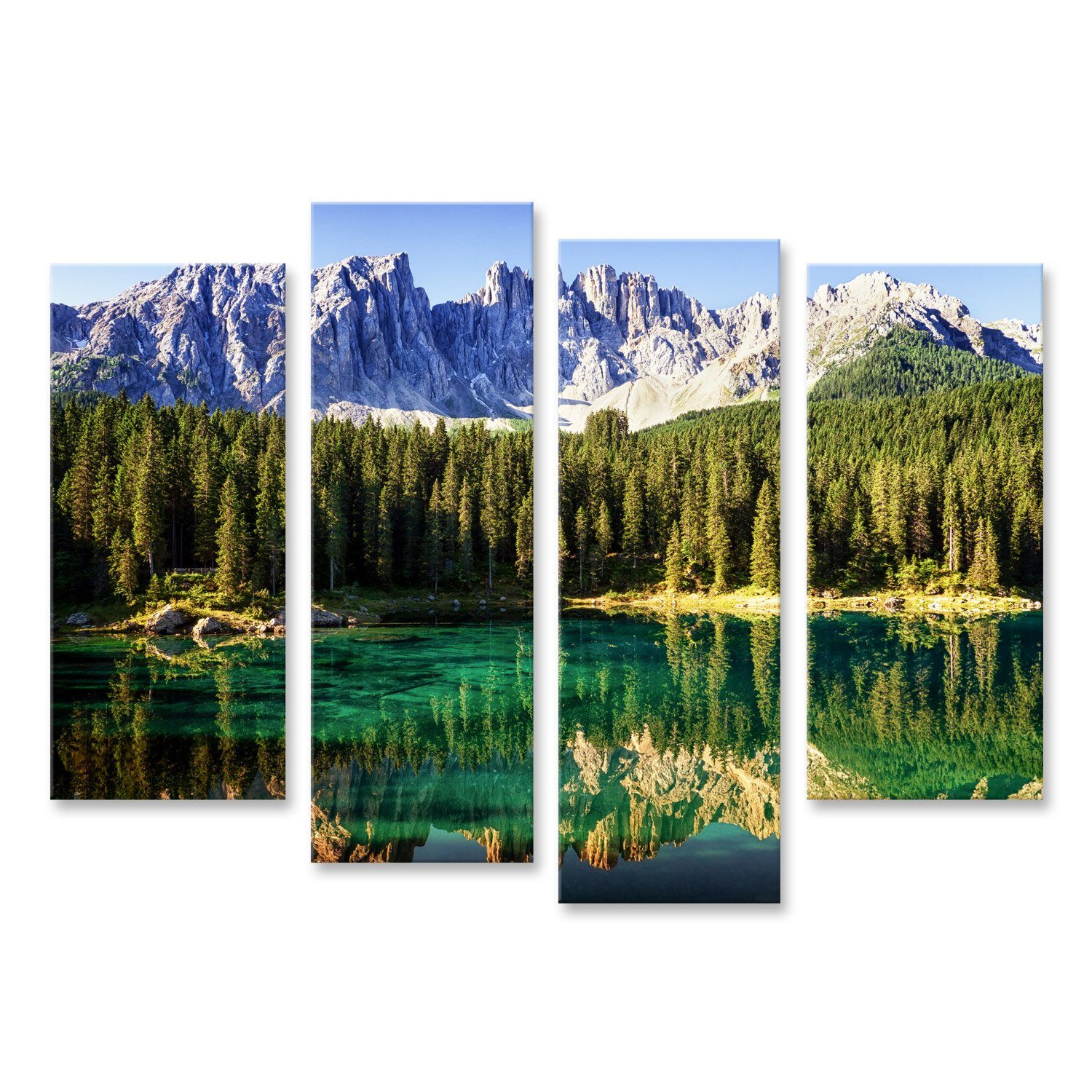 islandburner Leinwandbild Bild auf Leinwand Karerlake In Den Dolomiten In Italien 130x80cm 4-te