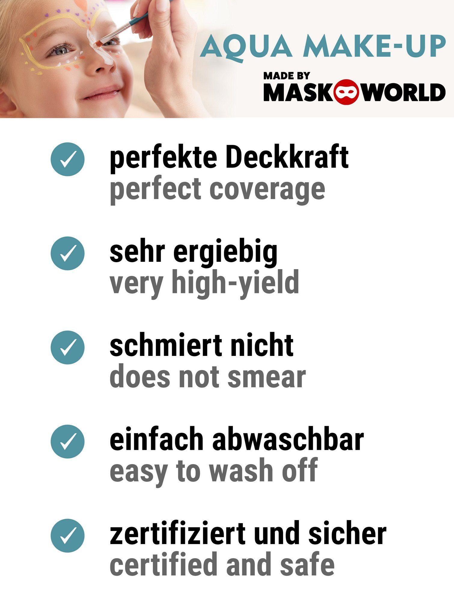 Maskworld Theaterschminke Aqua Make-up Schminke rot - für Fasching ...