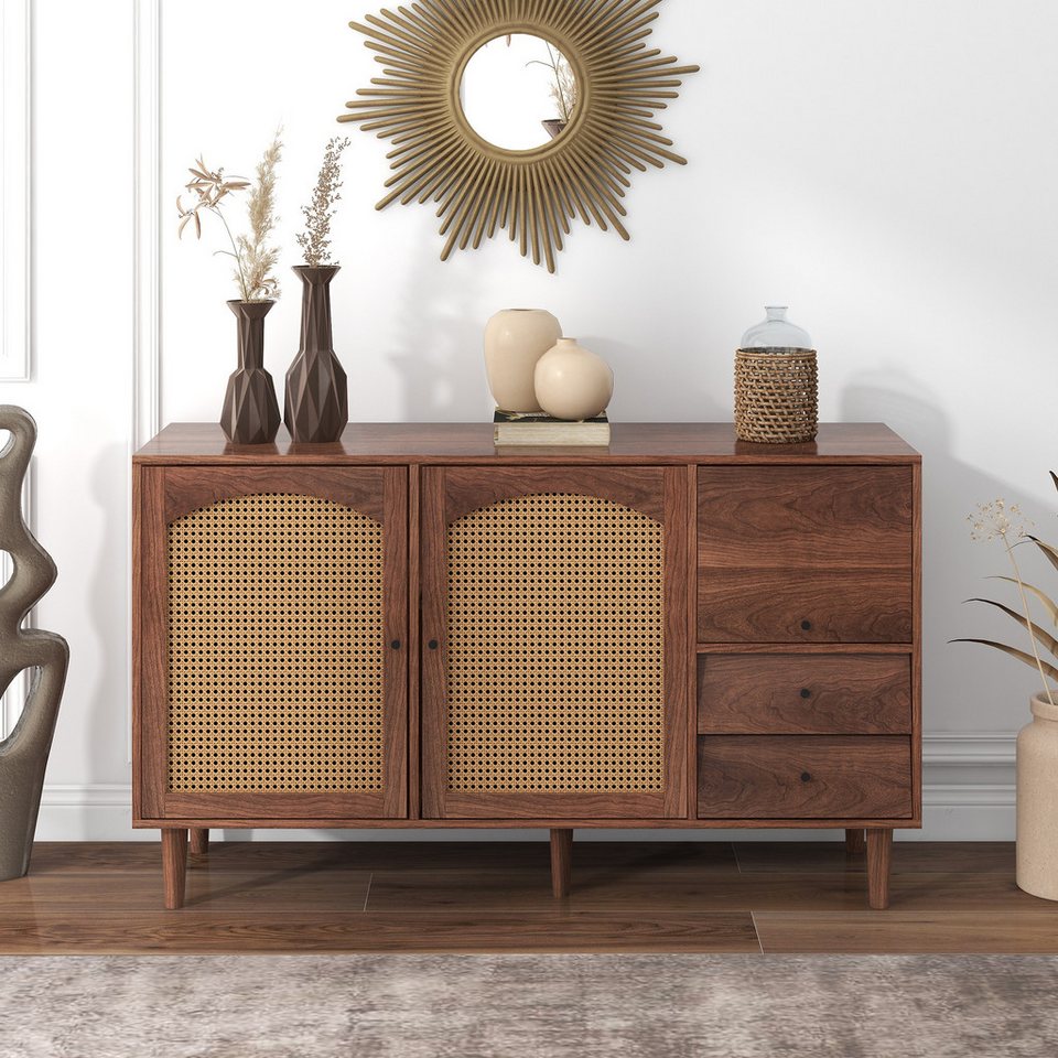 Redom Sideboard Tv Schrank Küchenschrank Beistellschrank Braun Mit