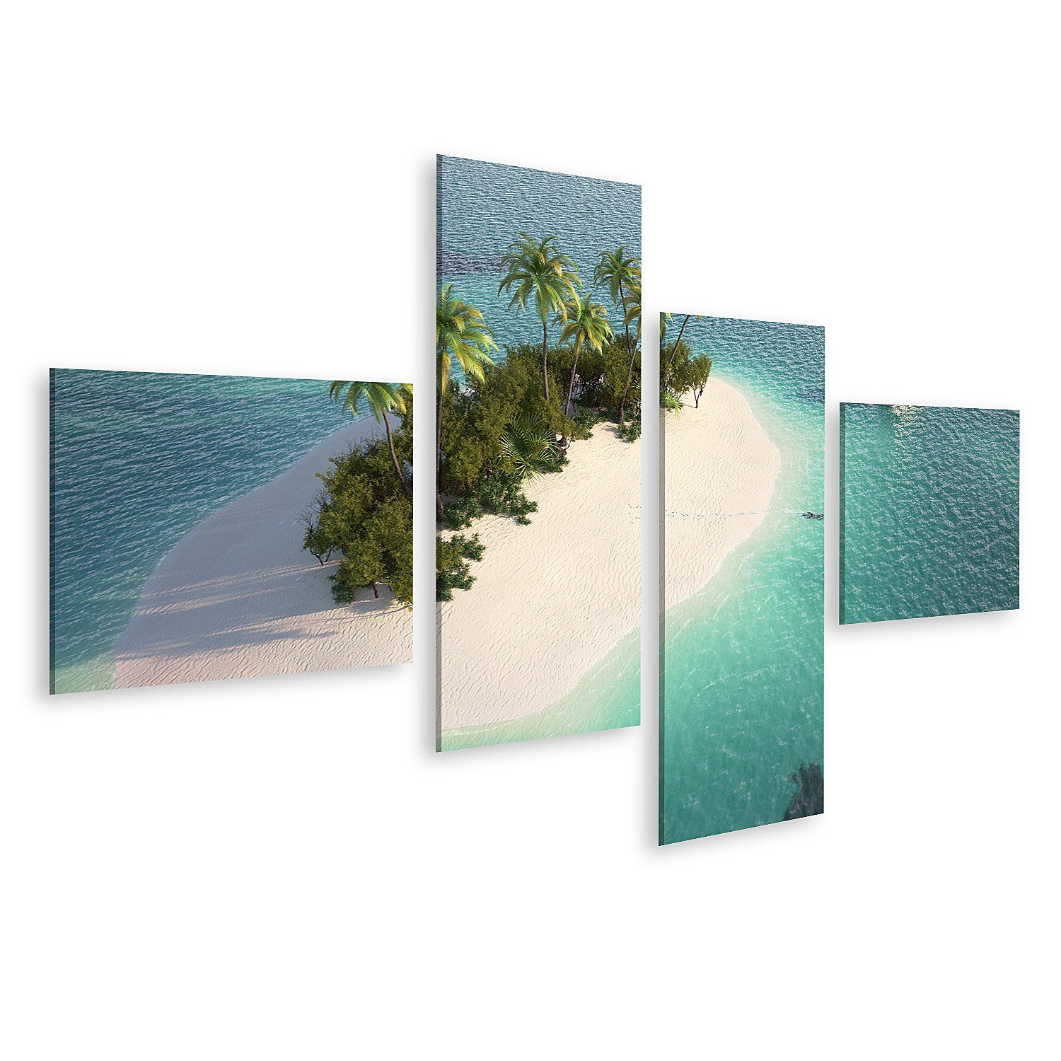 islandburner Leinwandbild Bild auf Leinwand Luftaufnahme Paradiesische Insel Wandbild Poster ...
