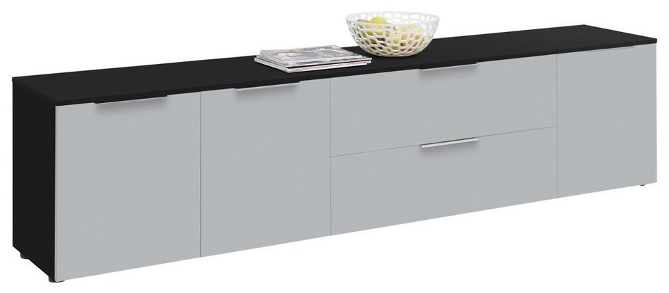 Möbelando Lowboard 78376592 Bxhxt 226x55x40 Cm In Anthrazit Glas