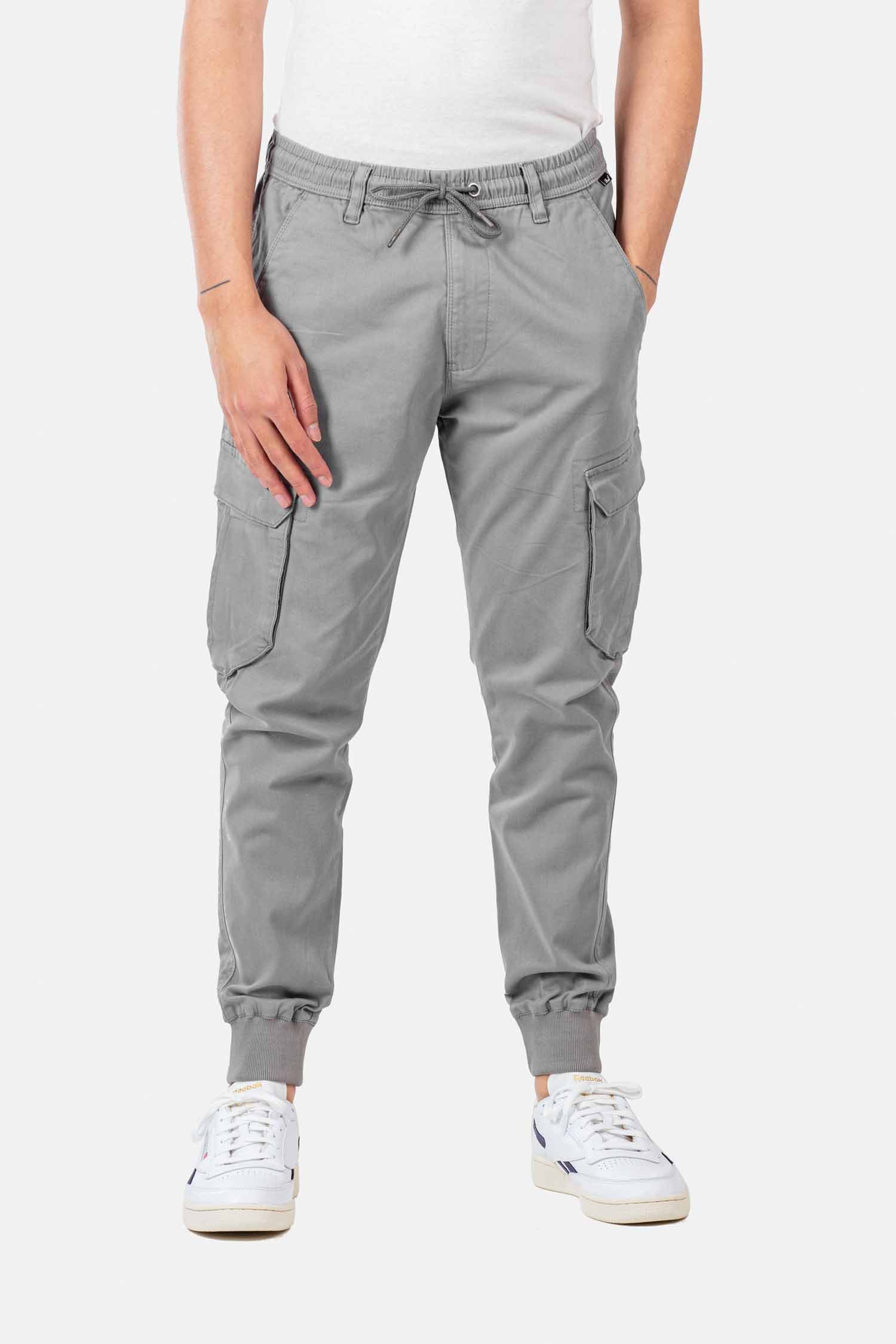 REELL Fleecehose Reflex Rib Cargo Jeans light grey