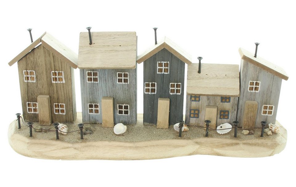 Frank Flechtwaren Dekoobjekt Dekoobjekt Strandpromenade Holz Häuser