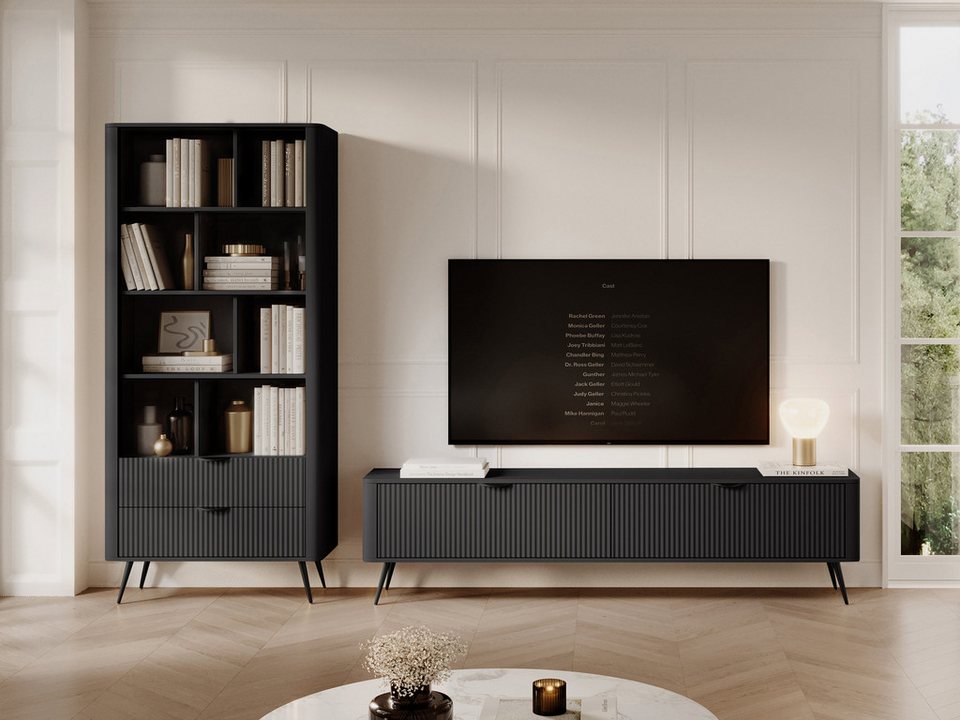 Mirjan24 Wohnzimmer Set Lante I 2er Set Regal Tv Lowboard