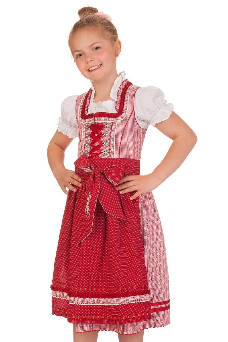 KRÜGER KIDS Dirndl Kinderdirndl 3tlg. - MIALEIN - rot, Trachtenkleid