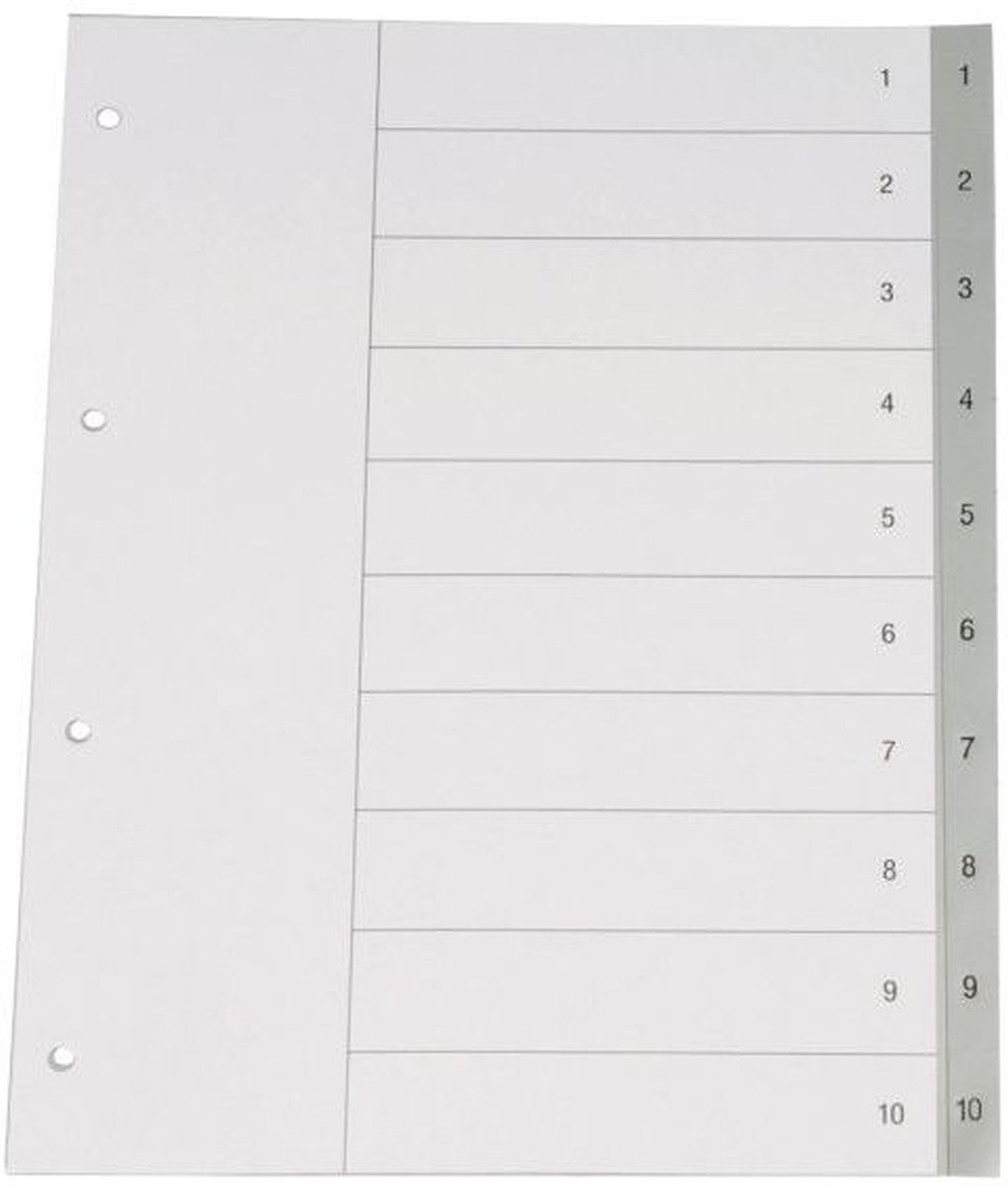 Connect Aktenordner Register A4+ PP 1-10 grau