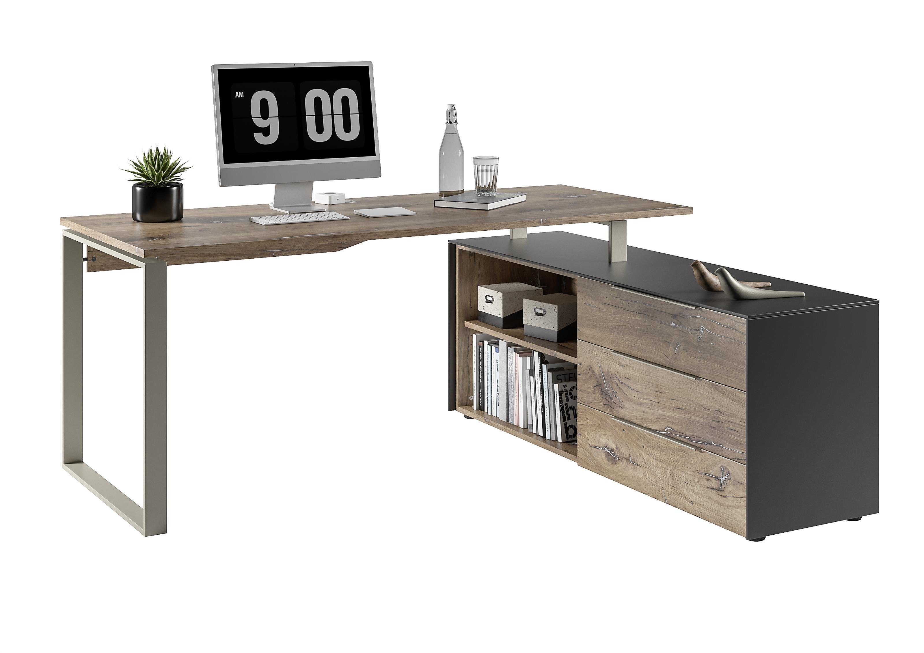 Möbelando Schreibtisch 15736540 Bxhxt 181x77x159 Cm In Anthrazit