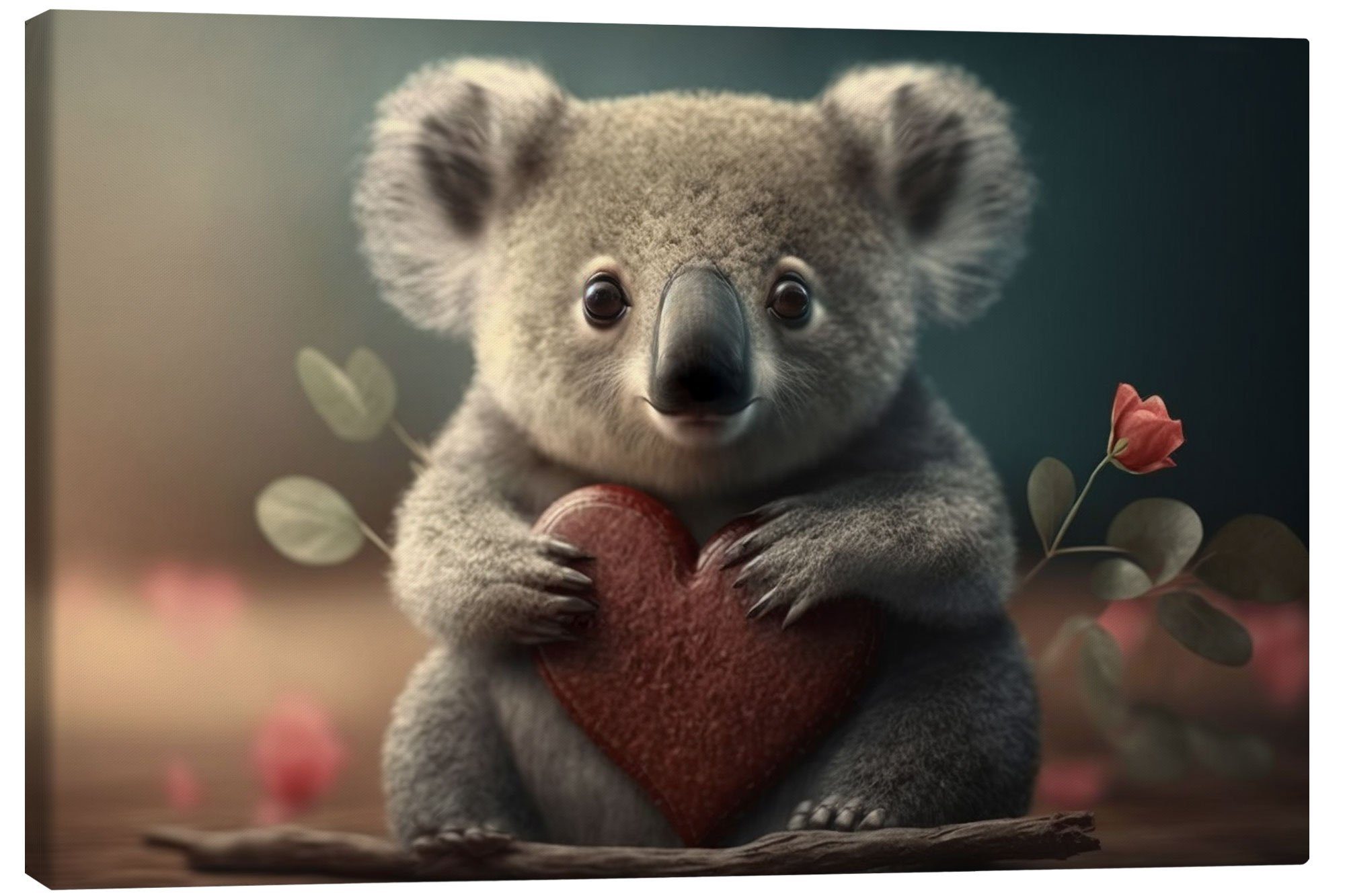 Posterlounge Leinwandbild Michael Artefacti Koala Mit Herz