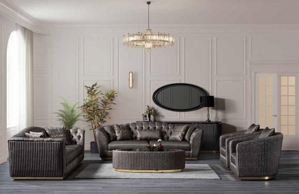 Jvmoebel Wohnzimmer Set Moderne Edelstahl Wohnzimmer Sofagarnitur
