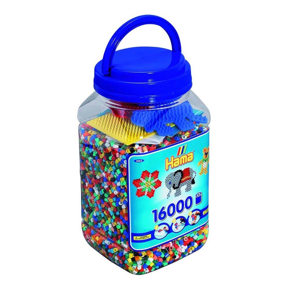 Hama Perlen Bügelperlen Hama Dose mit 16.000 Bügelperlen und ...