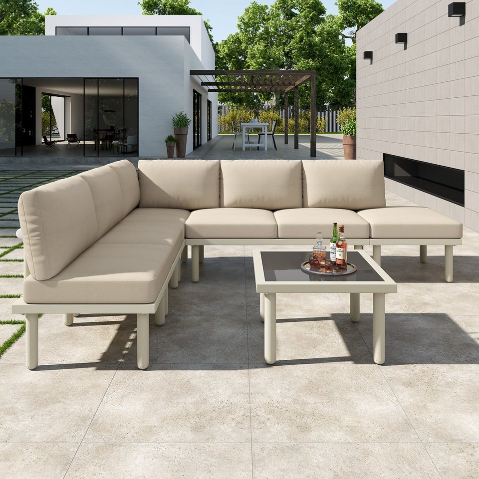 Redom Gartenlounge Set Für 6 Personen Mit Verzinktem Eisenrahmen 6