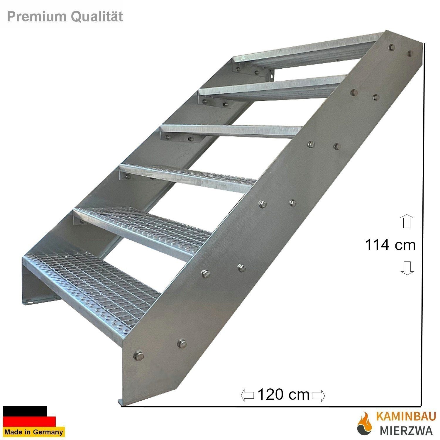 Kaminbau Mierzwa Außentreppe Premium Treppe Verzinkt, für Geschosshöhen ...