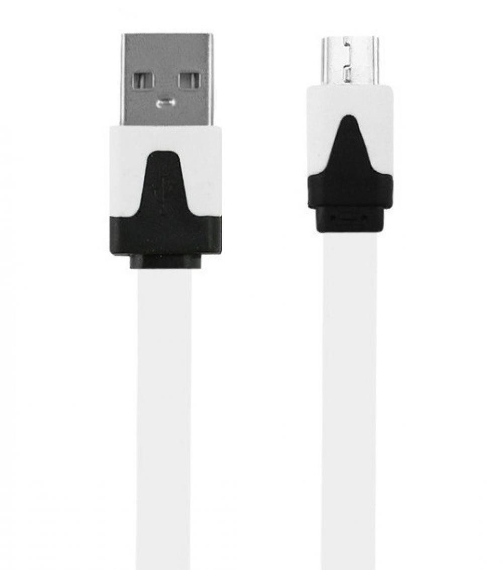 BerryBase Micro USB 2.0 Flachkabel, A Stecker Micro B Stecker, weiß ...