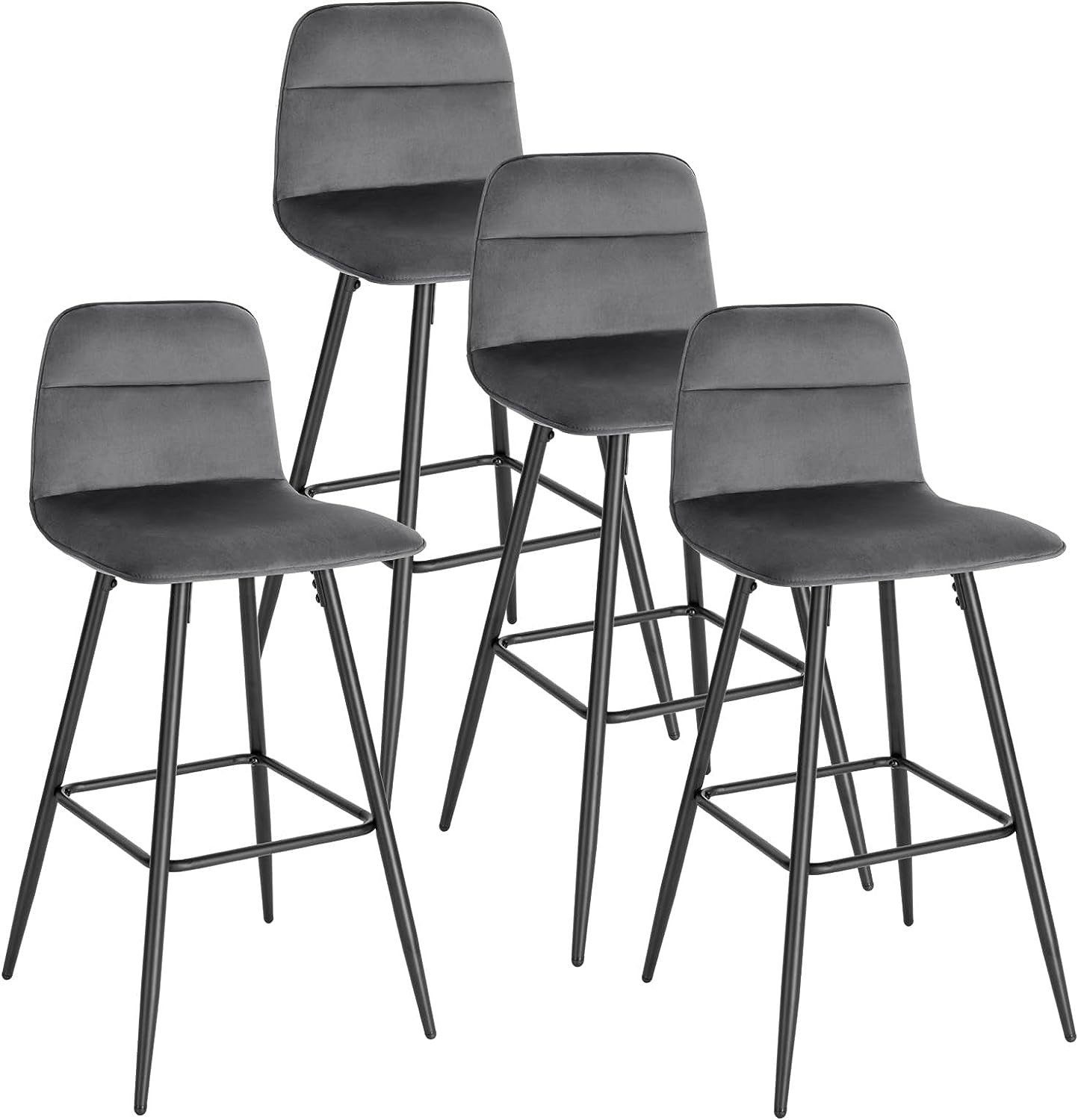 Eugad Barhocker 4 St 4er Set Barstühle Bistrostühle Aus Samt