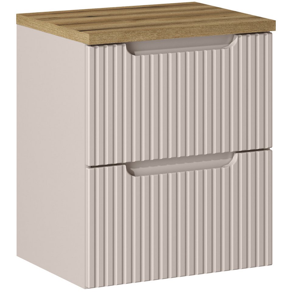 Lomadox Waschbeckenschrank Newport 56 Cashmere Waschtischunterschrank