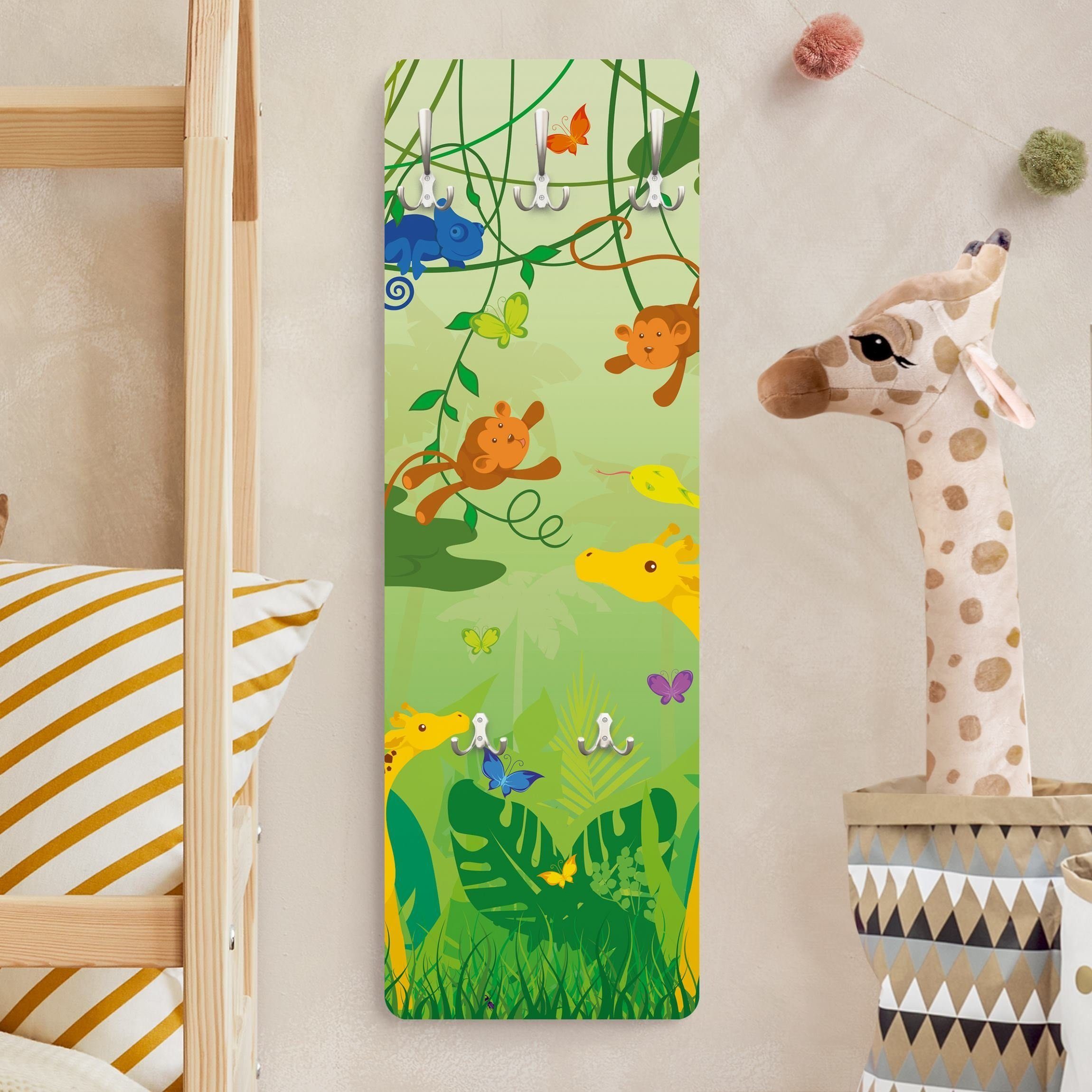 Bilderdepot24 Garderobenpaneel Design Bäume Wald Kinder Tiere