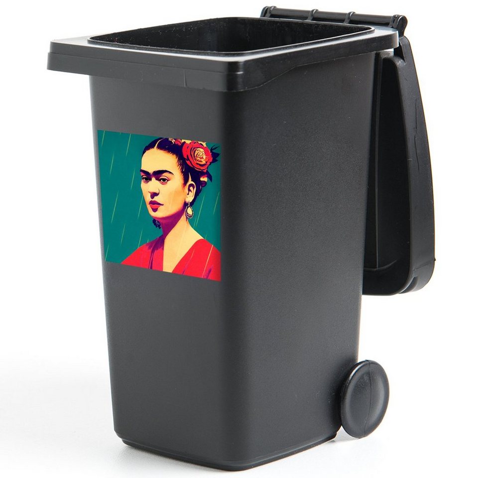 Muchowow Wandsticker Porträt Frida Kahlo Frau Vintage Rot 1 St