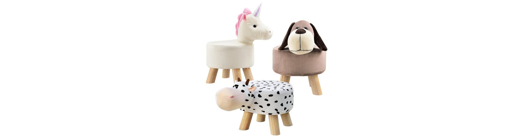 en.casa Sitzhocker, für Kinder »Kuh« mit Holzbeinen online kaufen | OTTO