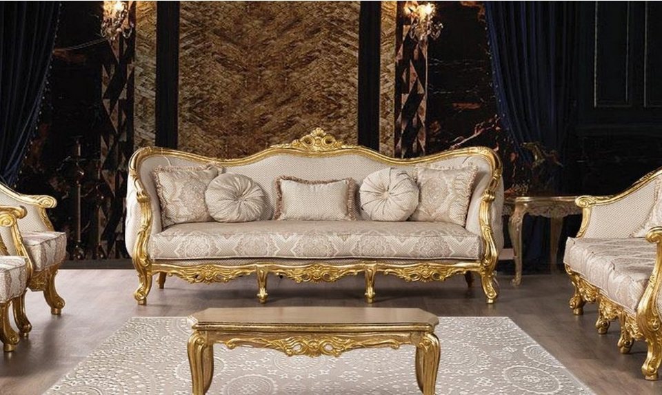 Jvmoebel Sofa Sofa 3 Sitzer Barock Rokoko Sofa Sofas Sessel Sitz Stoff