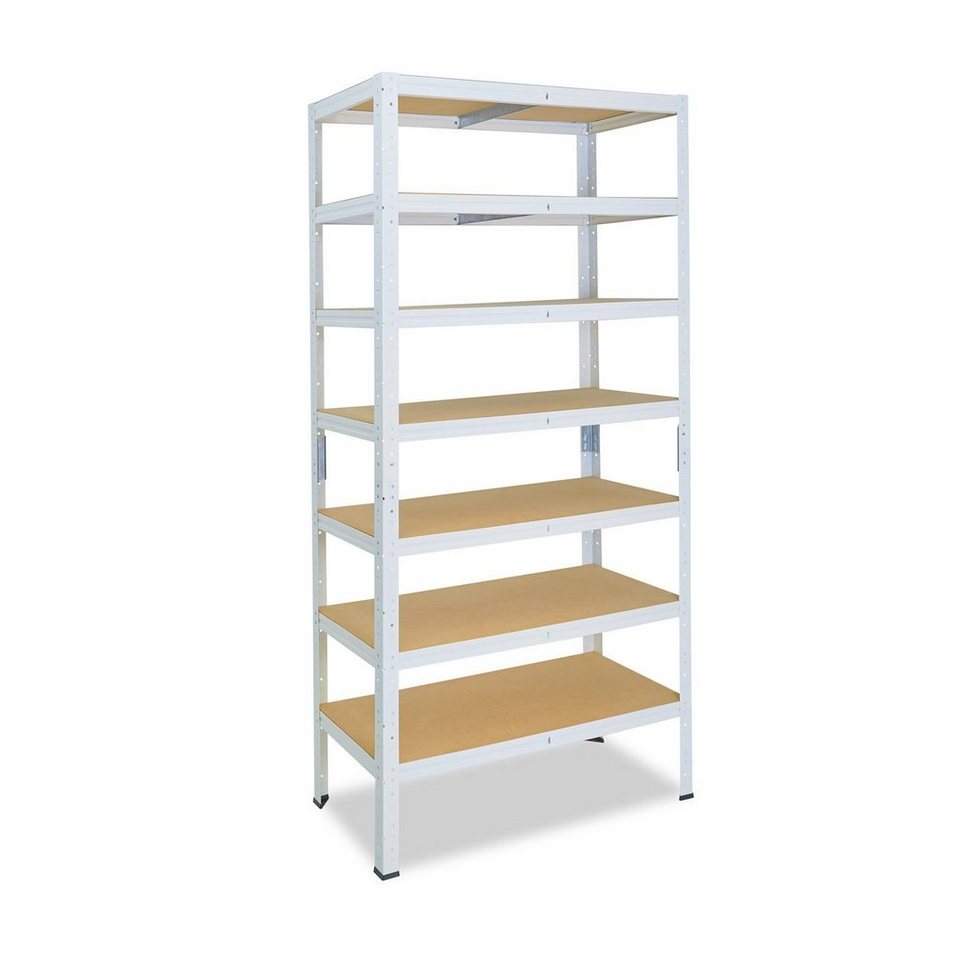 shelfplaza Schwerlastregal HOME, 230x40x45cm weiß, Metallregal mit 7 ... shelfplaza Schwerlastregal HOME, 230x40x45cm weiß, Metallregal mit 7 ...