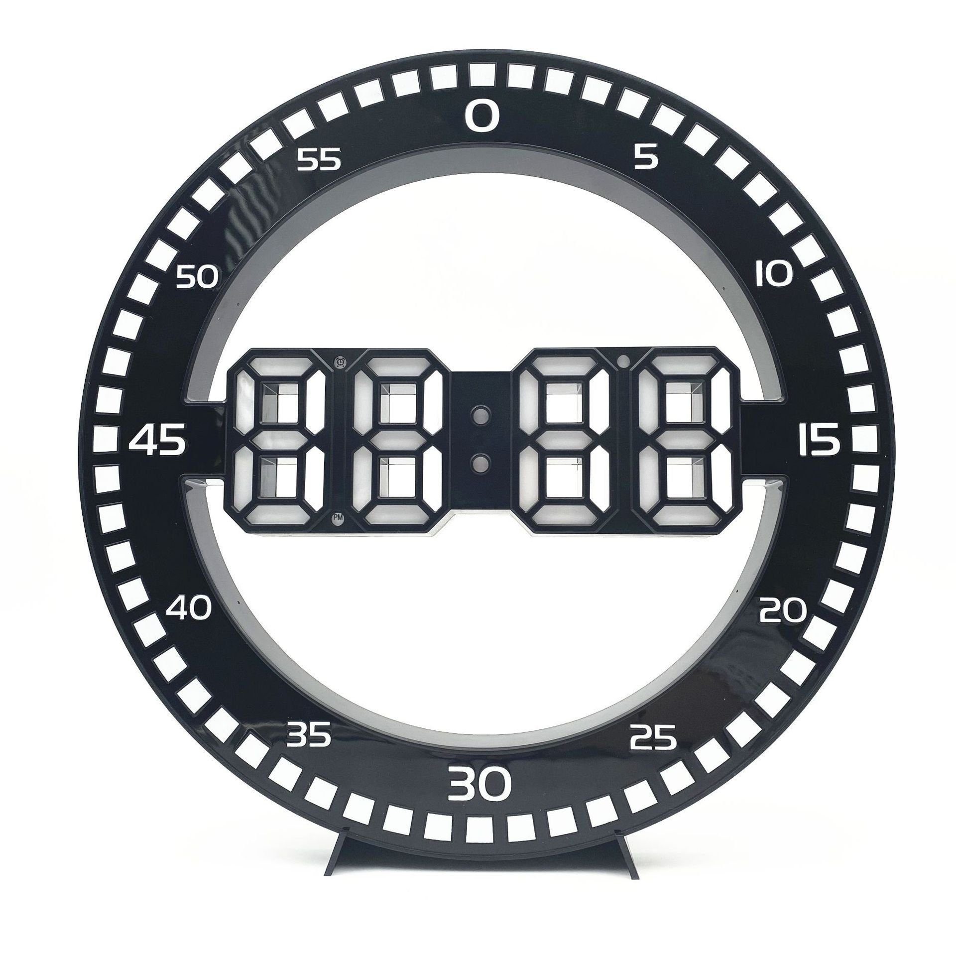 Dopwii Wanduhr Digitale Tischuhrschwarz Elektronische Leise Wanduhr12