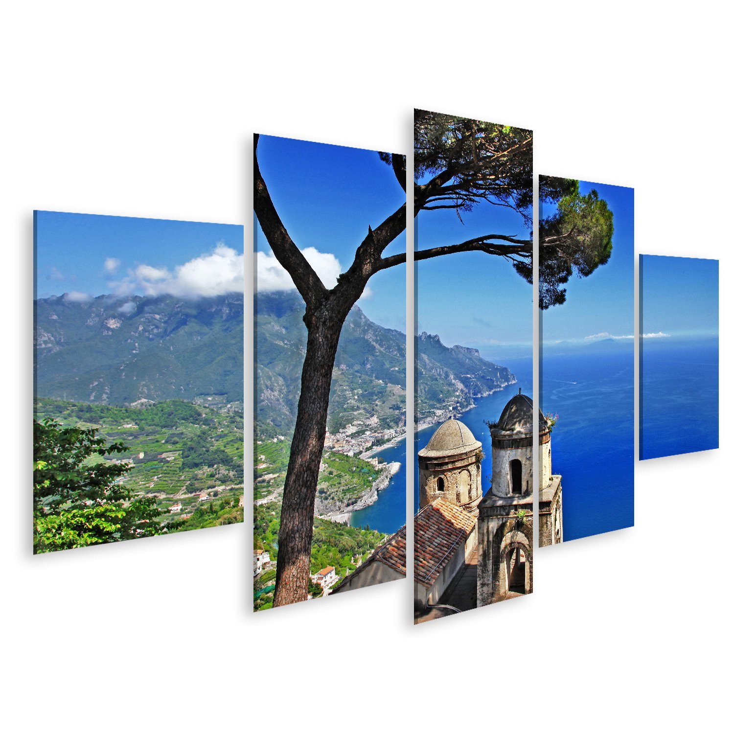 islandburner Leinwandbild Bild auf Leinwand Küstenlandschaft Italien Ravello Wandbild Poster Kun
