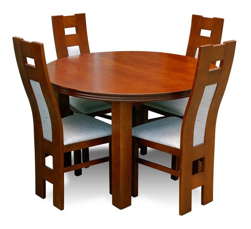 Jvmoebel Essgruppe Komplett Set Esstisch 4x Stühle Esszimmer Set Ess