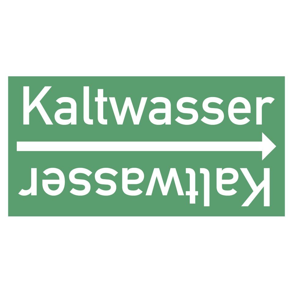 König Werbeanlagen Hinweisschild Rohrleitungsband Kaltwasser, DIN 2403, ab Ø 15mm, grün/weiß ...