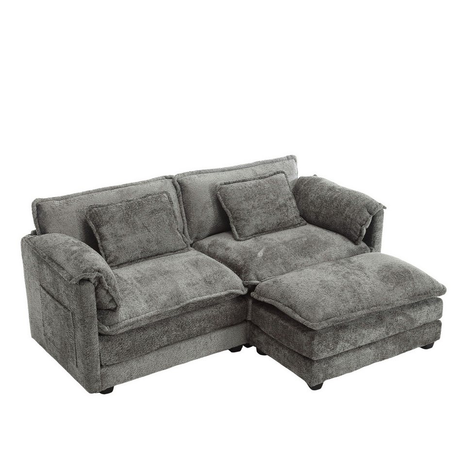 Yorbay Ecksofa Modernes Minimalistisches 2 Sitzer Sofa Mit Fußstütze