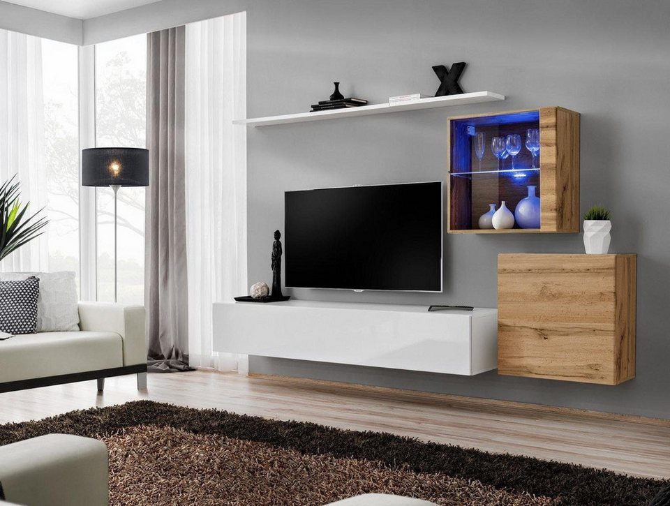 Xlmoebel Wohnzimmer Set Design Edel Wohnregal Wand Schrank Vitrine