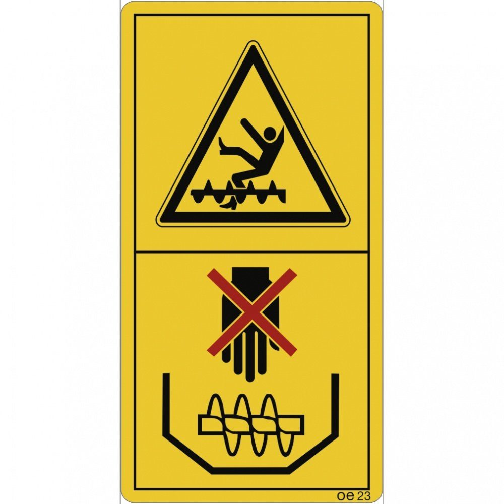 König Werbeanlagen Hinweisschild Niemals bei laufendem Motor in den Korntank fassen ..., ISO ...