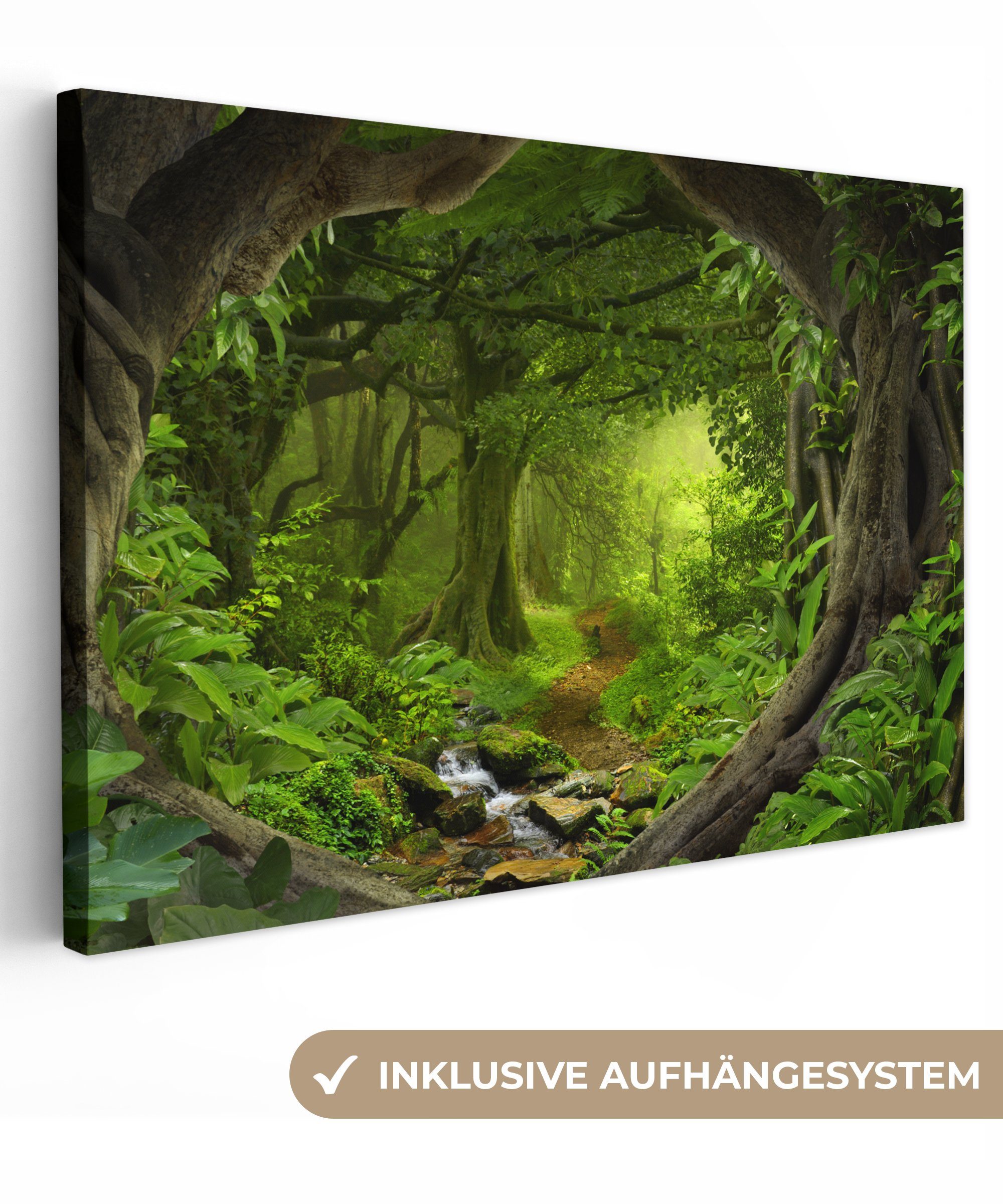Onemillioncanvasses® Leinwandbild Dschungel Grün Natur Tropisch