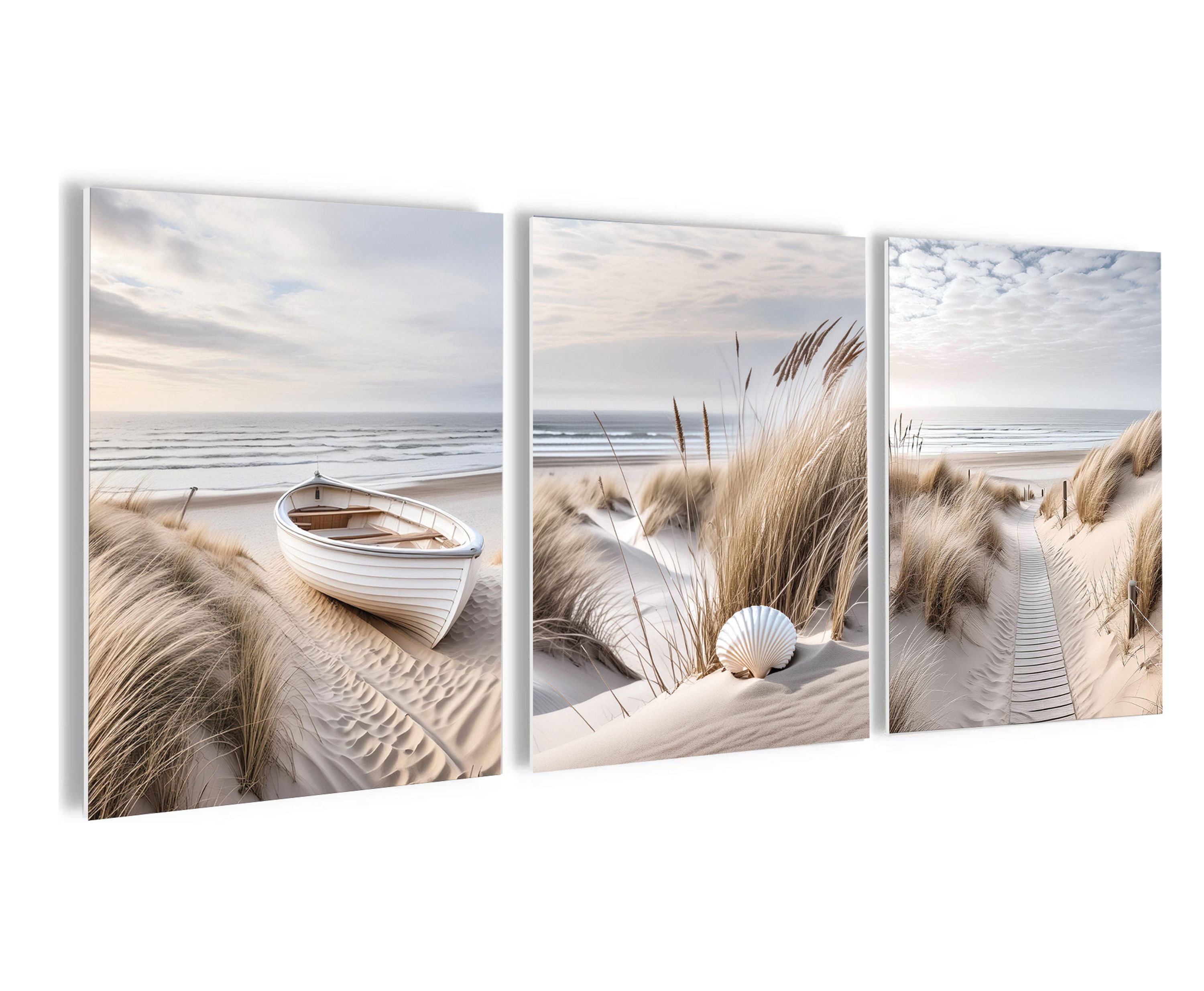 artissimo Mehrteilige Bilder Bilderset 3er-Set, Wandbilder-Set natur, Bilderwand, maritime ...