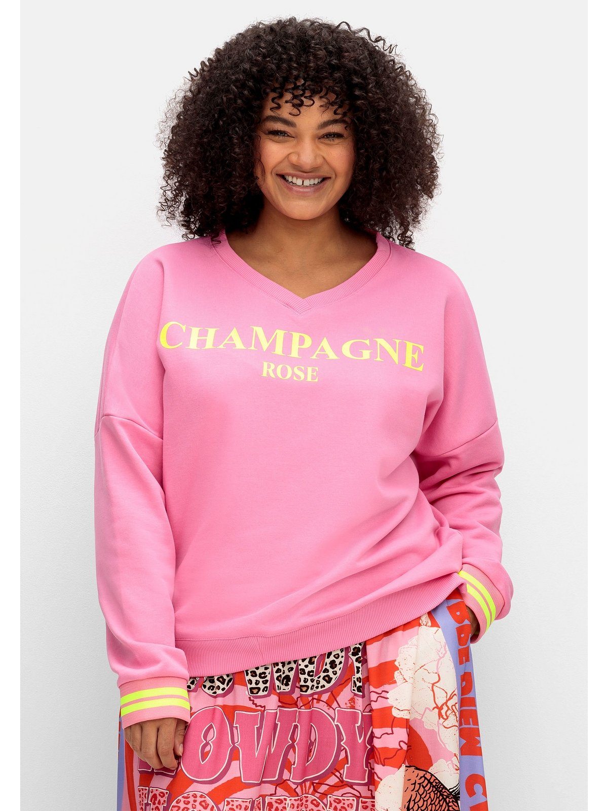 Sheego Sweatshirt Große Größen mit V-Ausschnitt, Sweatshirt von sheego ...